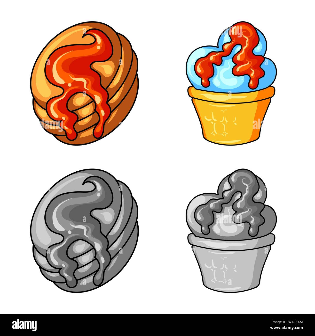 Vector design of confectionery and culinary symbol. Set of ...