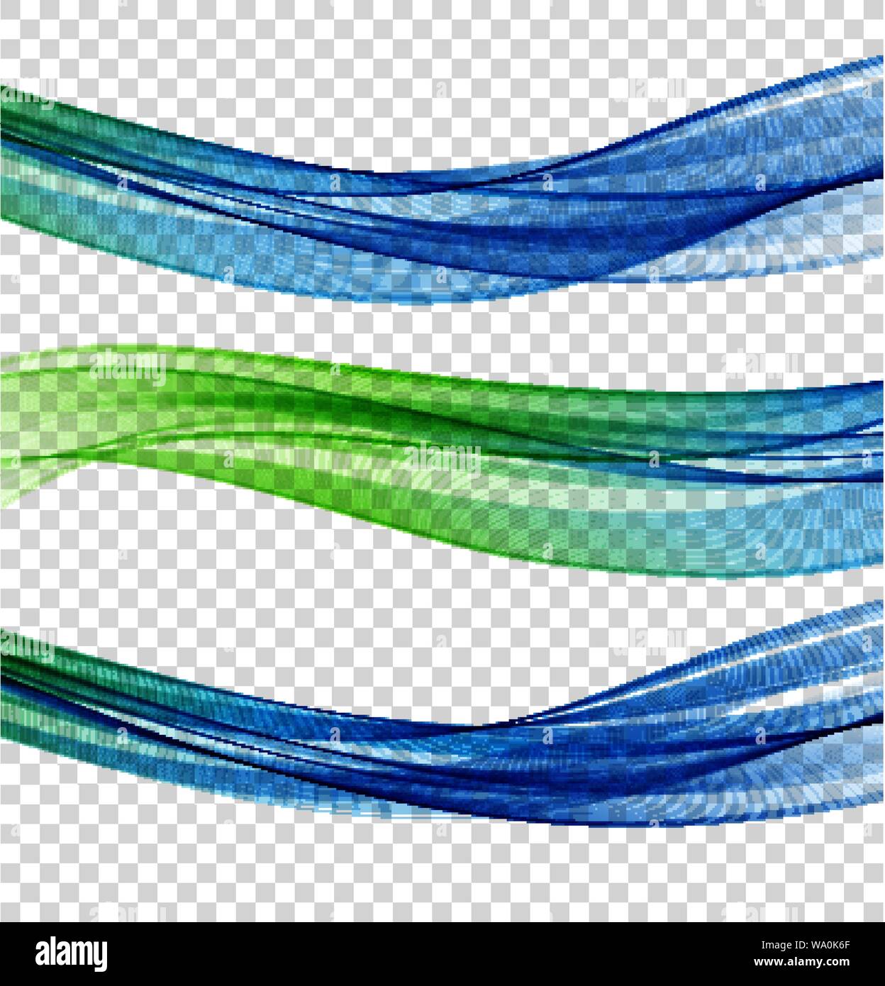 Abstract Blue and Green Wave Set on Transparent Background Stock Vector Image & Art - Alamy
