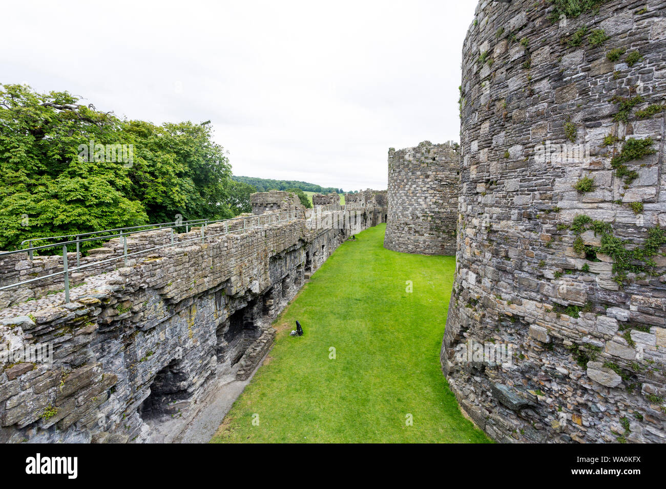 The impressive remains of the Outer Ward at the historic Beaumaris ...