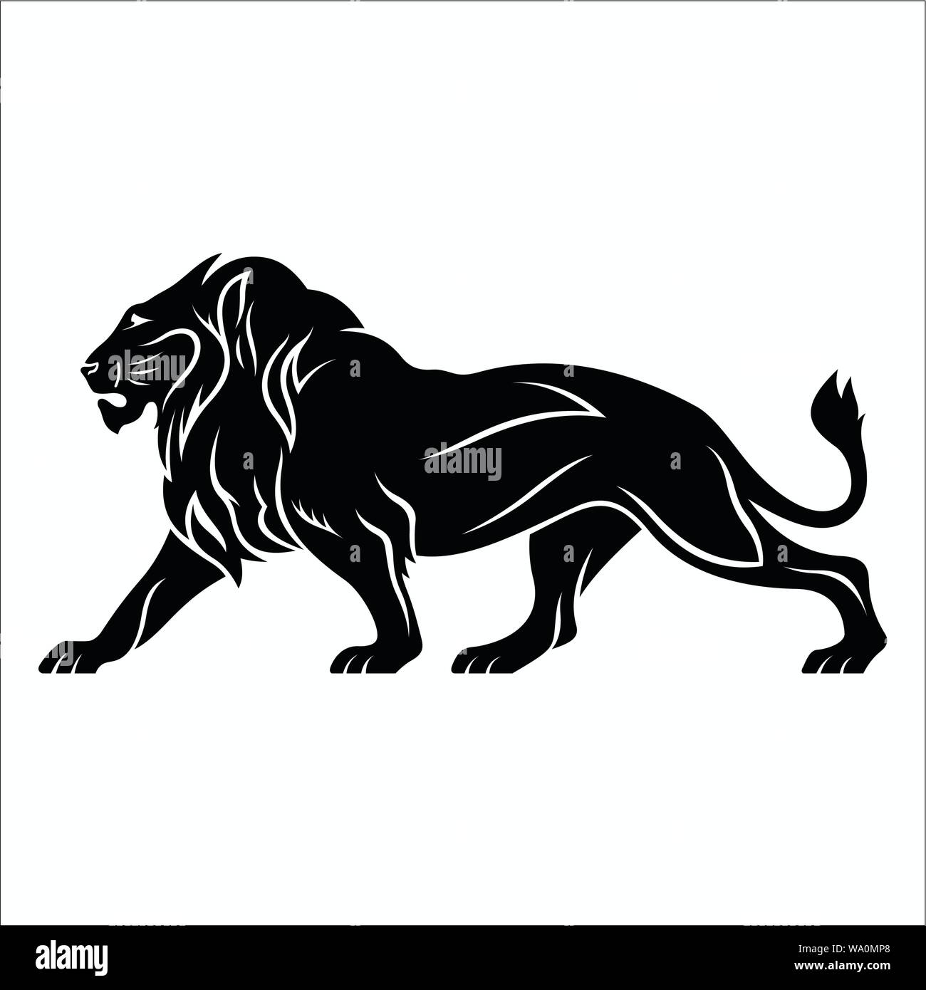 Lion Walking Logo Walking Lion Vector Art & Graphics | Freevector.com