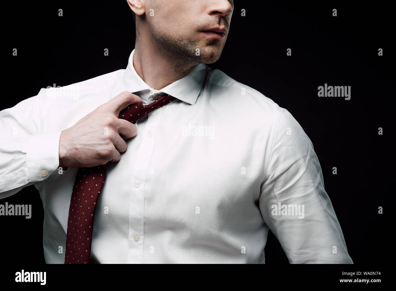 Black man taking off tie hi-res stock photography and images - Alamy