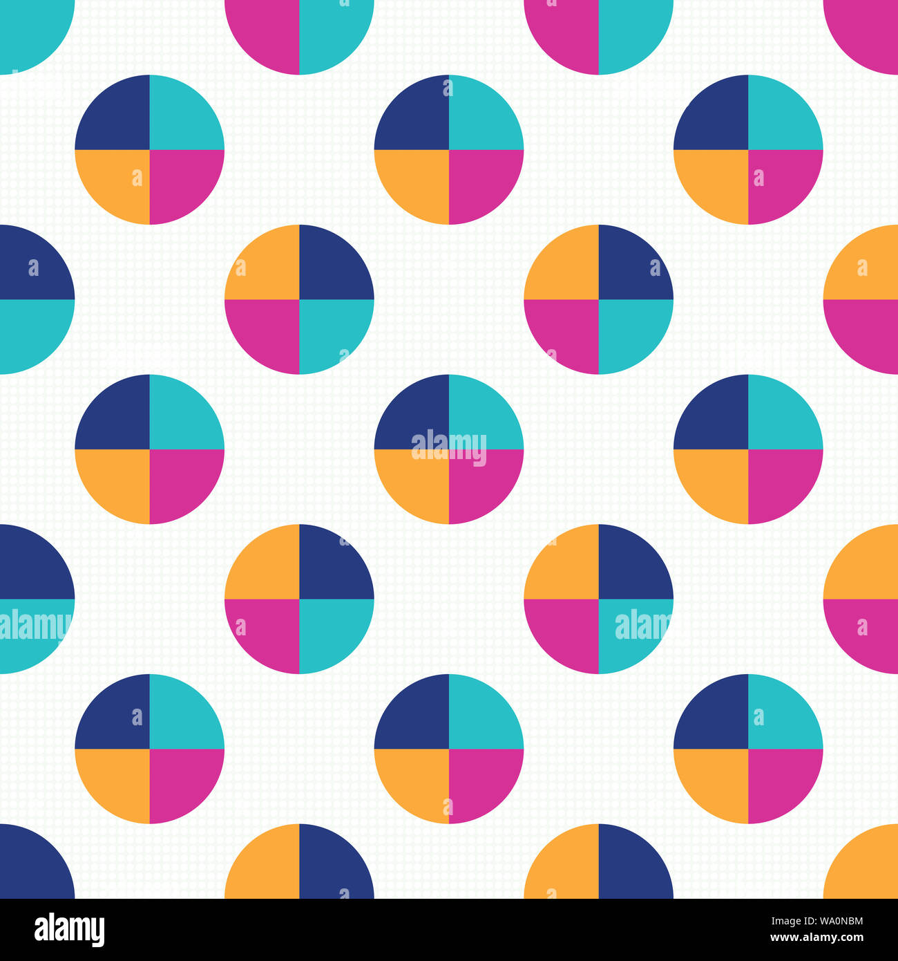 Abstract colorful Quarter circles seamless geometric pattern with polka ...