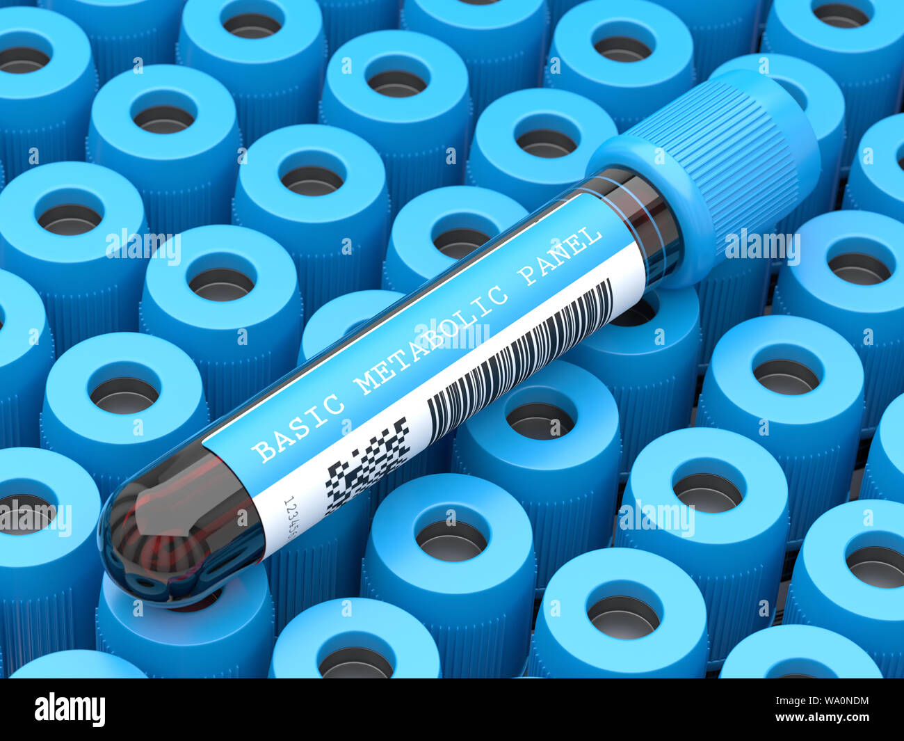 3d render of Basic Metabolic Panel blood tubes over white background ...