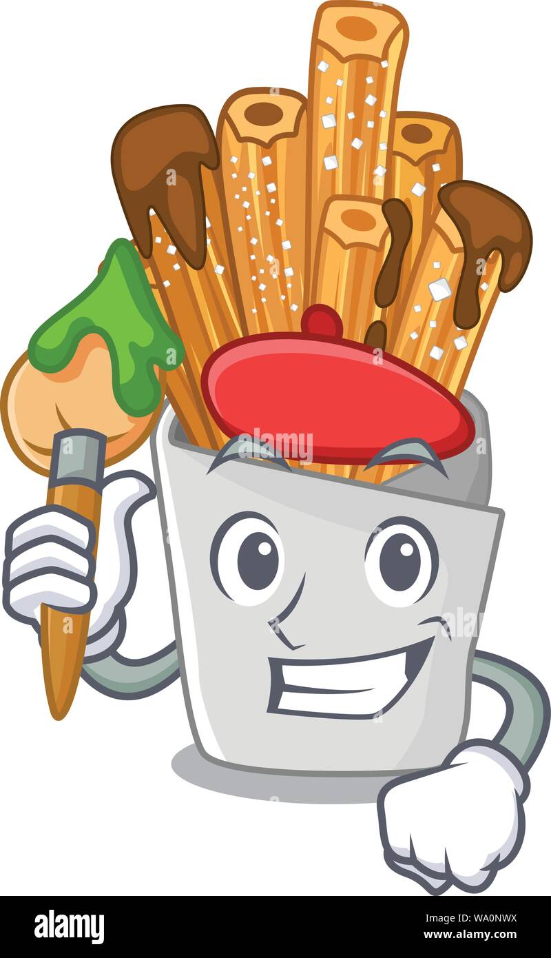 Artist churros with in the cartoon shape Stock Vector Image & Art - Alamy