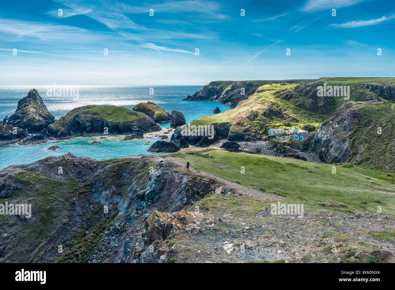 Dramatic coastal scenery at Kynance Cove on the Lizard peninsula in ...