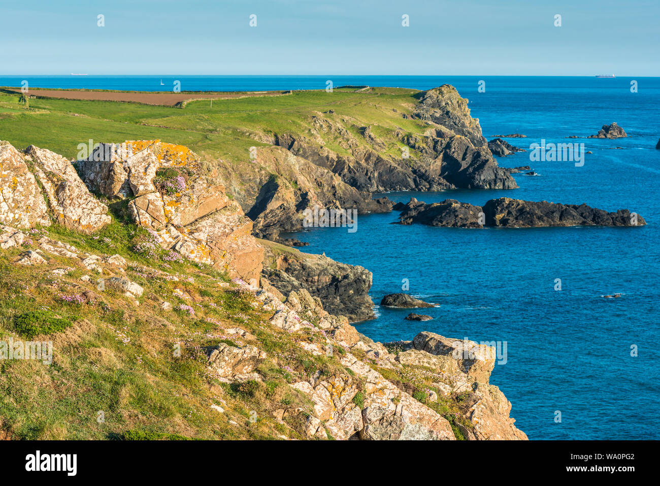 Dramatic coastal scenery at Kynance Cove on the Lizard peninsula in ...