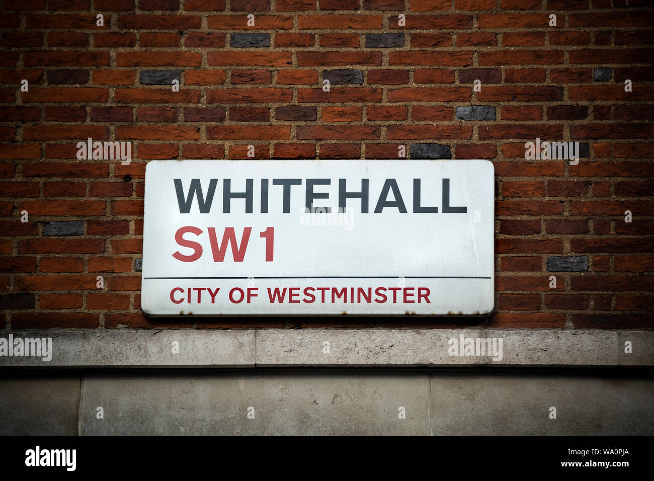 Whitehall street sign in Westminster central London Stock Photo - Alamy