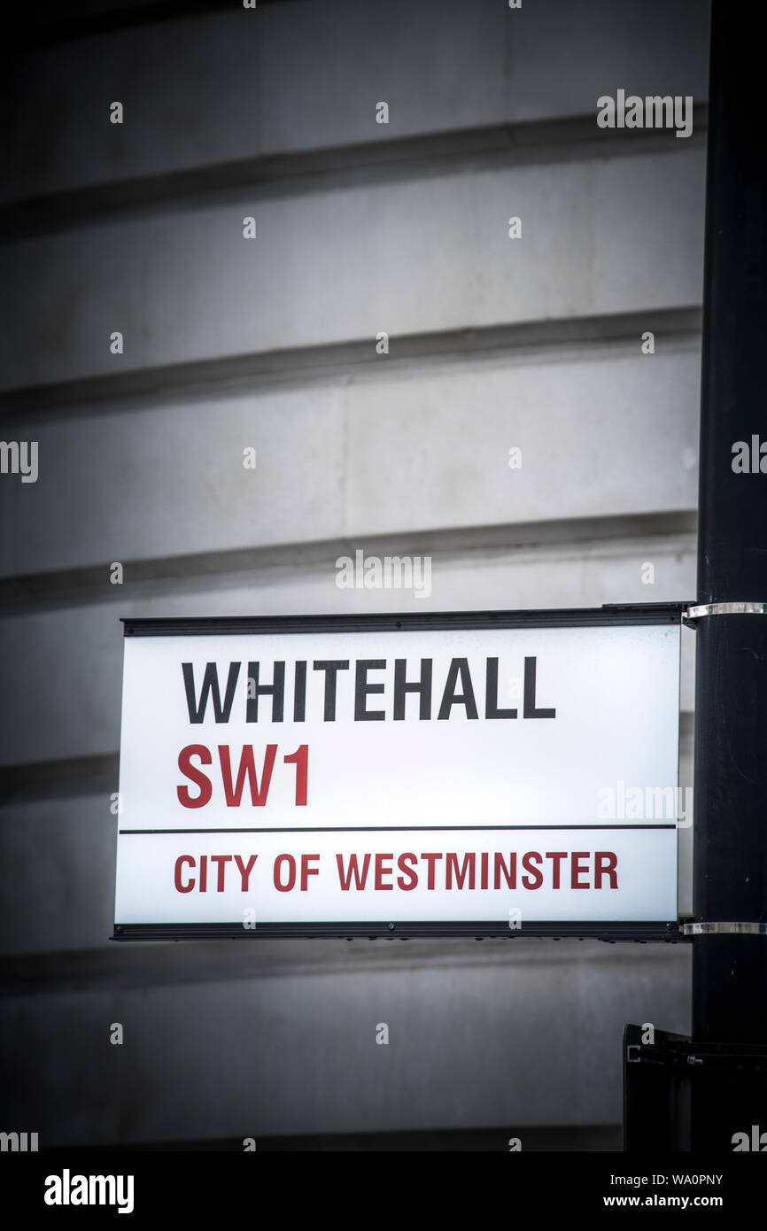Whitehall street sign in Westminster central London Stock Photo - Alamy