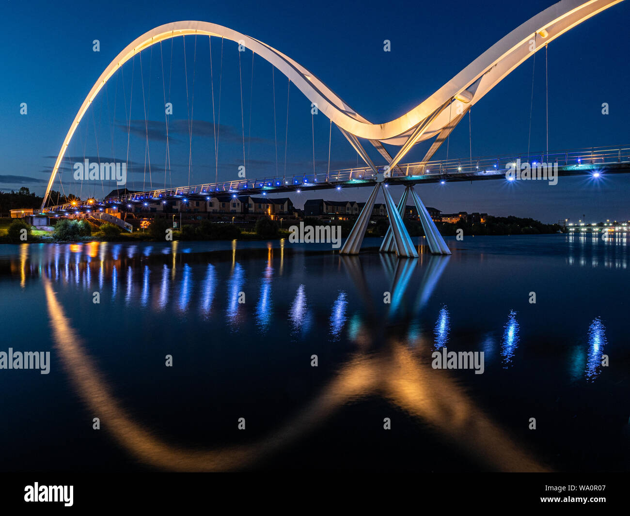 A public pedestrian and cycle footbridge across the River Tees The ...