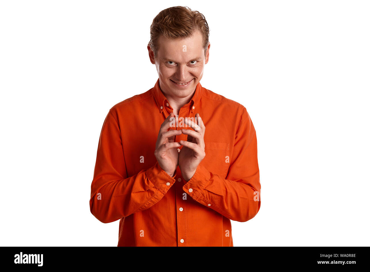 Close-up portrait of a young fashionable ginger peson in a stylish ...
