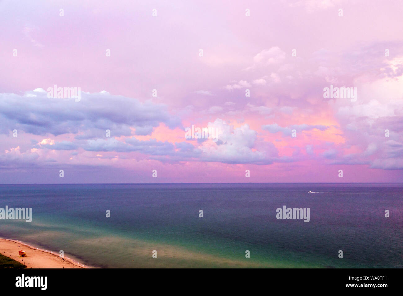 Miami Beach Florida,Atlantic Ocean water,clouds weather sky,sunset dusk ...