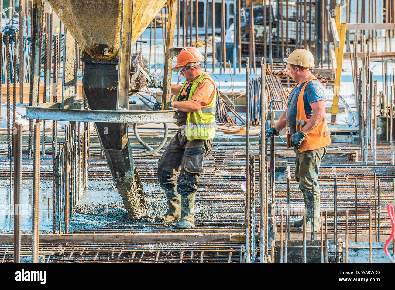 Kiev, Ukraine - August 13, 2019: New building under construction and ...
