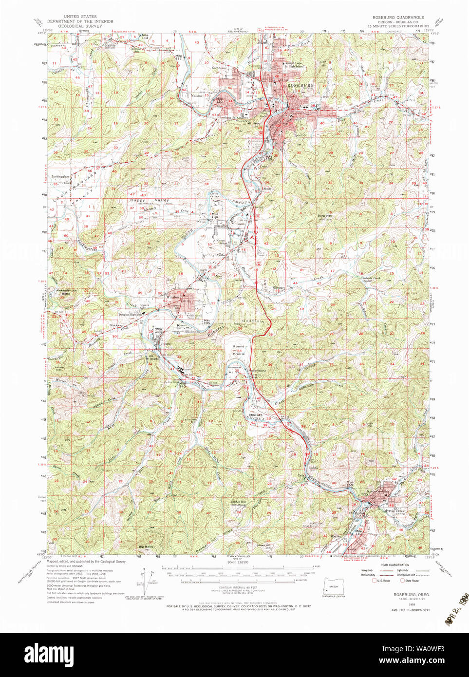 Map of roseburg hi-res stock photography and images - Alamy