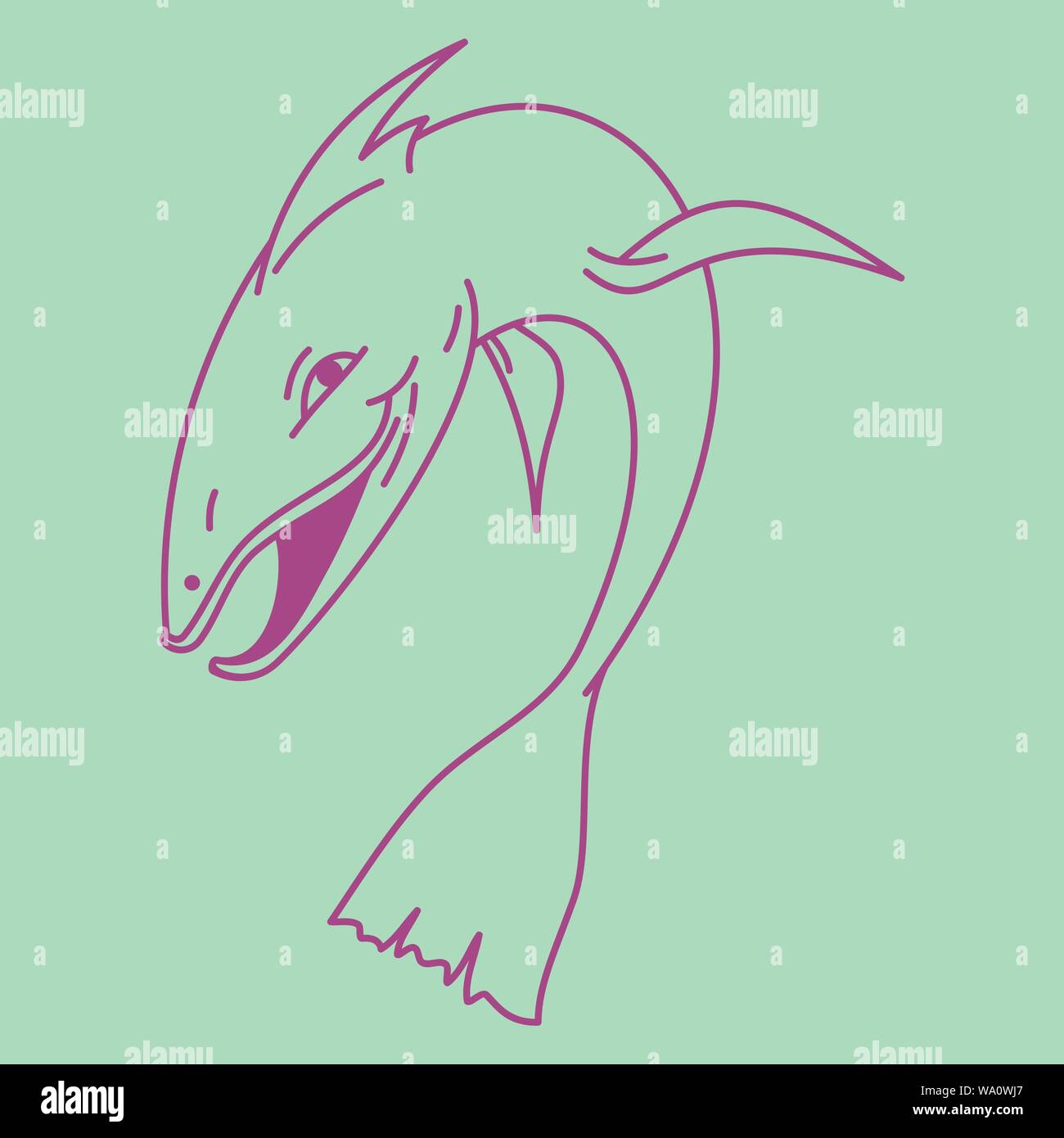 Shark hand drawn water Stock Vector Images - Alamy