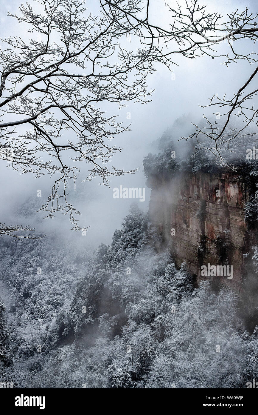 Chongqing mountain snow all around Stock Photo - Alamy