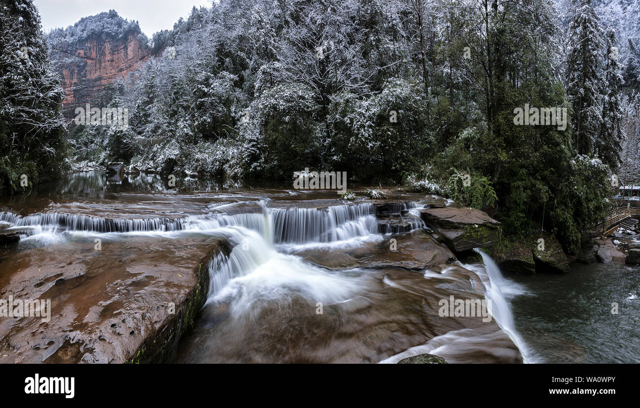 Chongqing mountain snow all around Stock Photo - Alamy