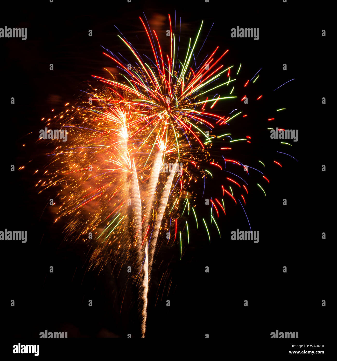 Colorful fireworks explode during an Independence Day celebration Stock ...
