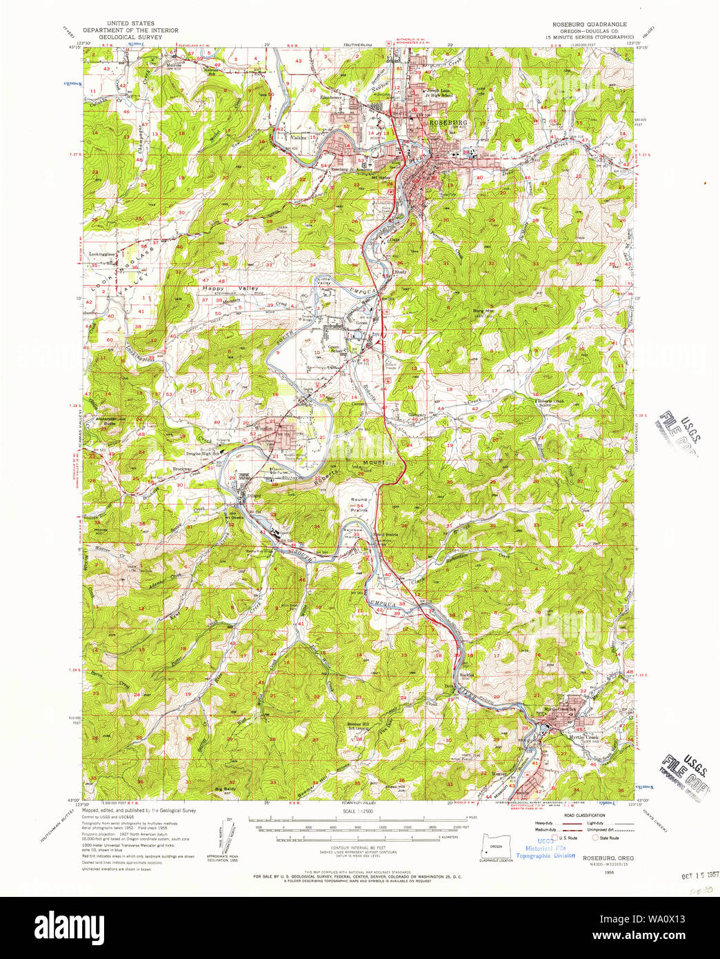 Map of roseburg hi-res stock photography and images - Alamy