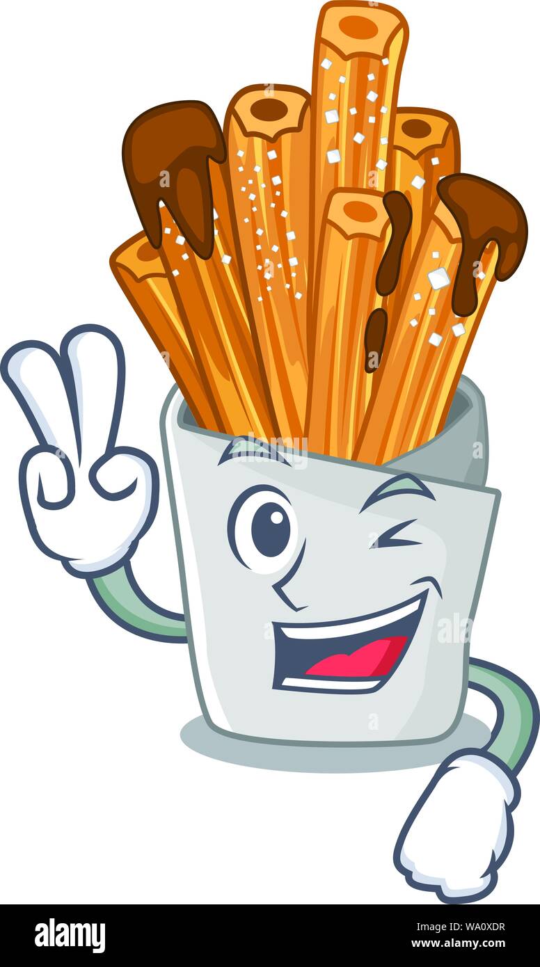 Two finger churros isolated with in the cartoon Stock Vector Image ...