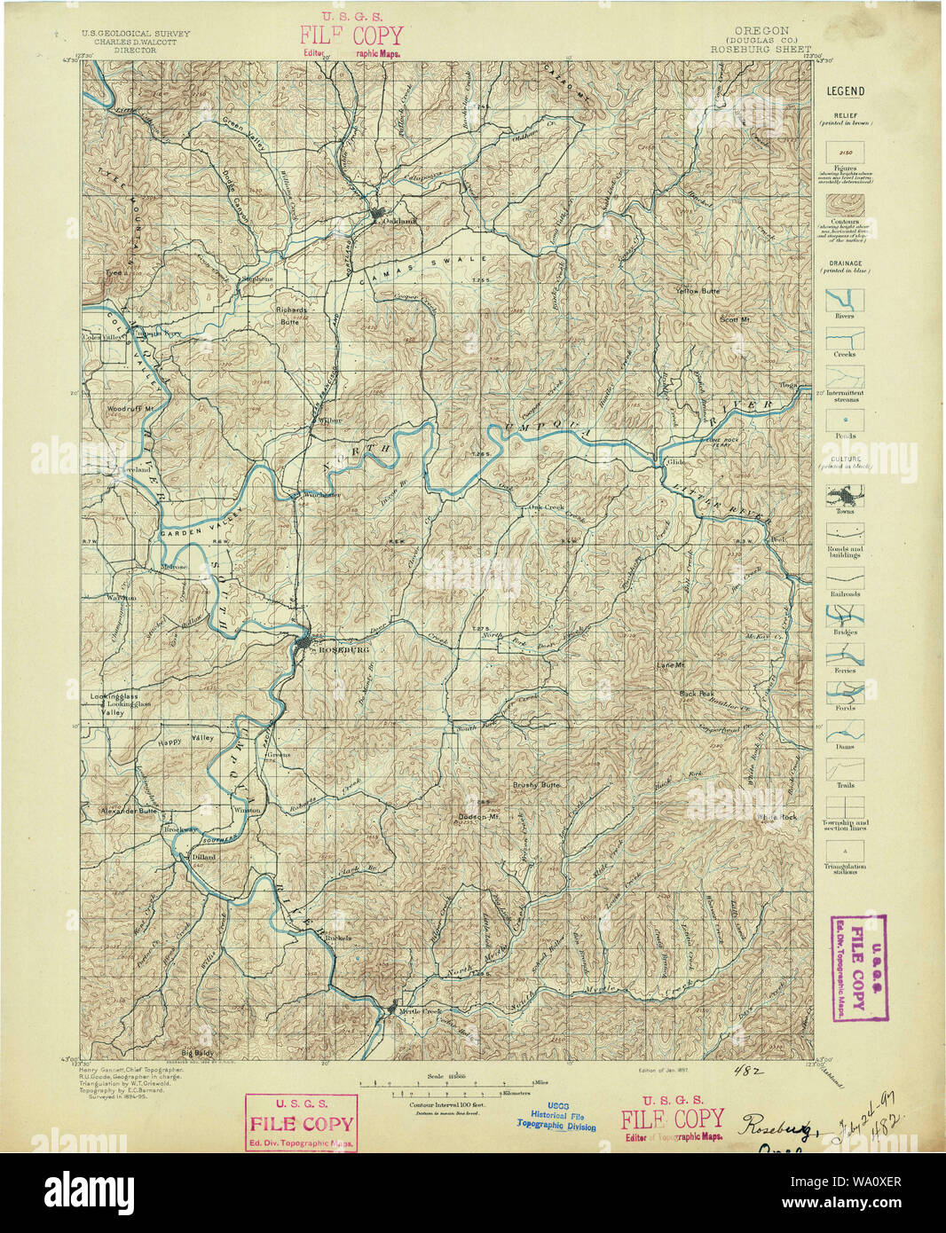 Map of roseburg hi-res stock photography and images - Alamy