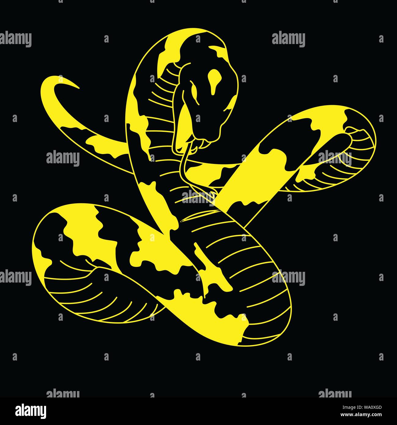 vector illustration of snake for tattoo designs and other designs Stock ...