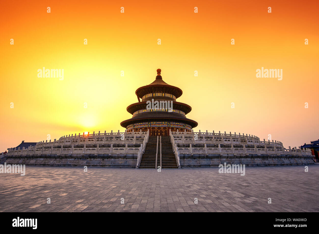 The temple of heaven in Beijing sunset Stock Photo - Alamy