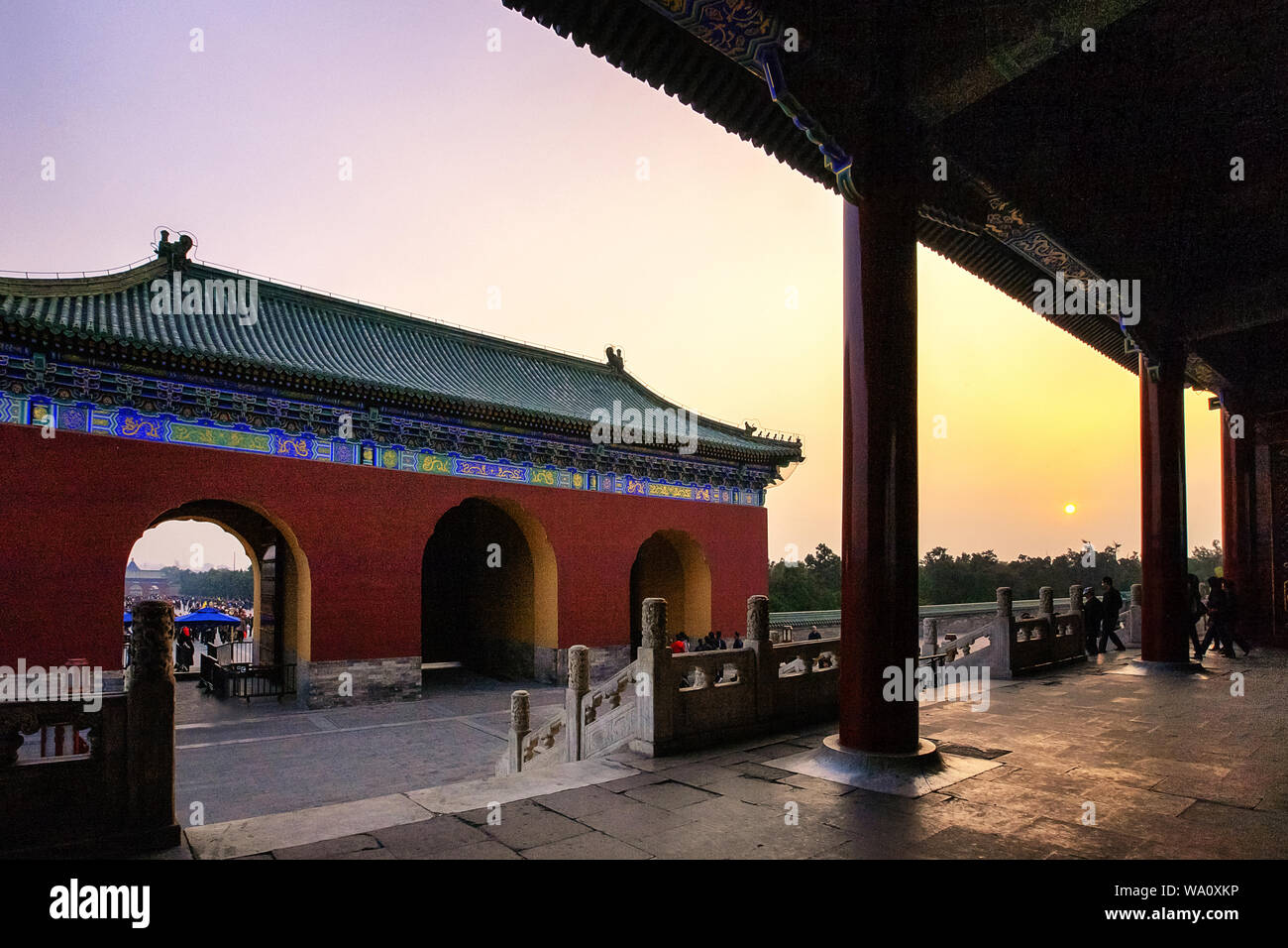 The temple of heaven in Beijing sunset Stock Photo - Alamy