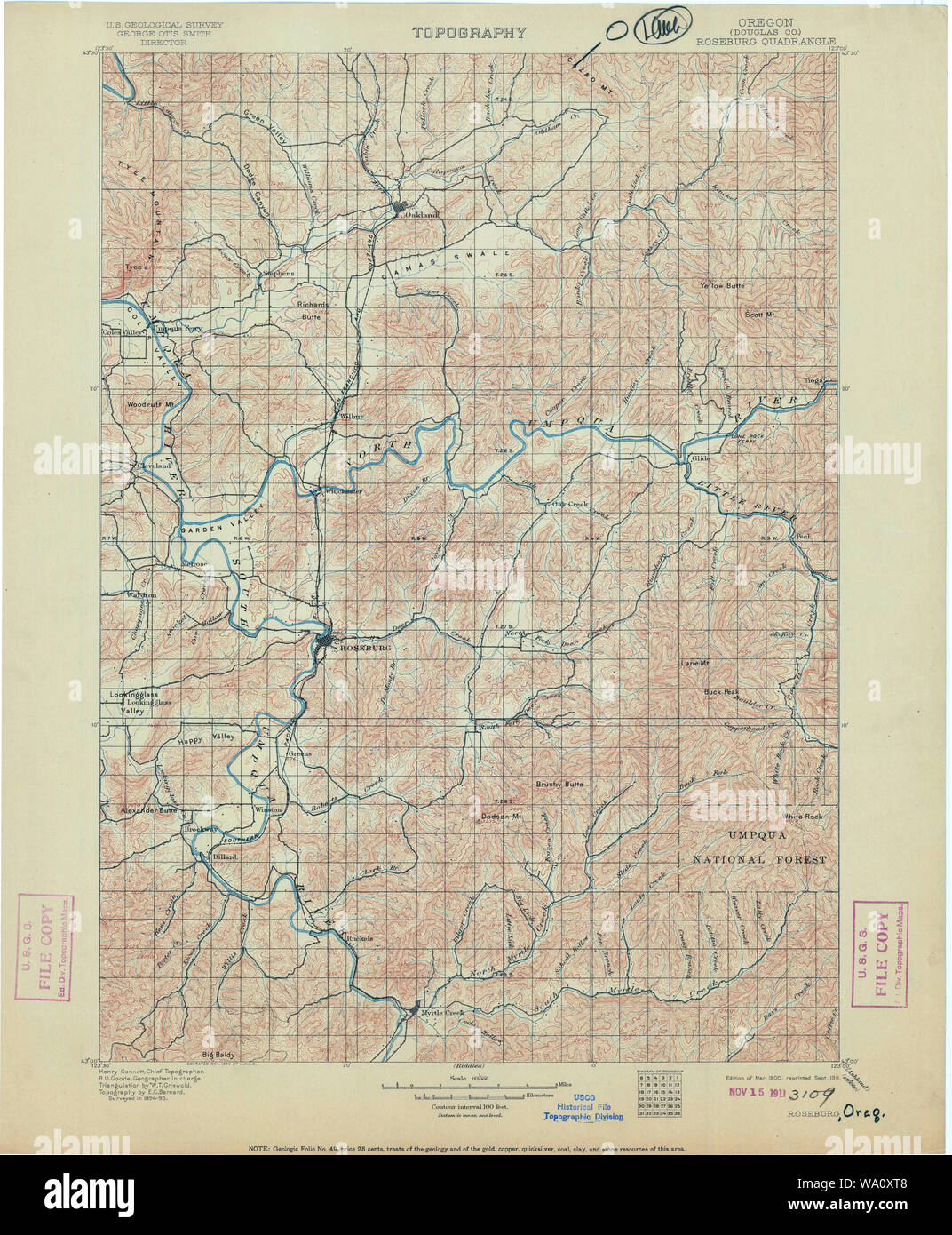 Map of roseburg hi-res stock photography and images - Alamy