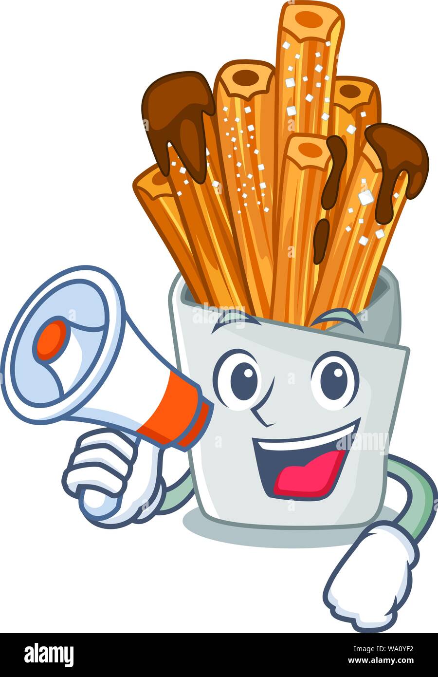 With megaphone churros with in the cartoon shape Stock Vector Image ...