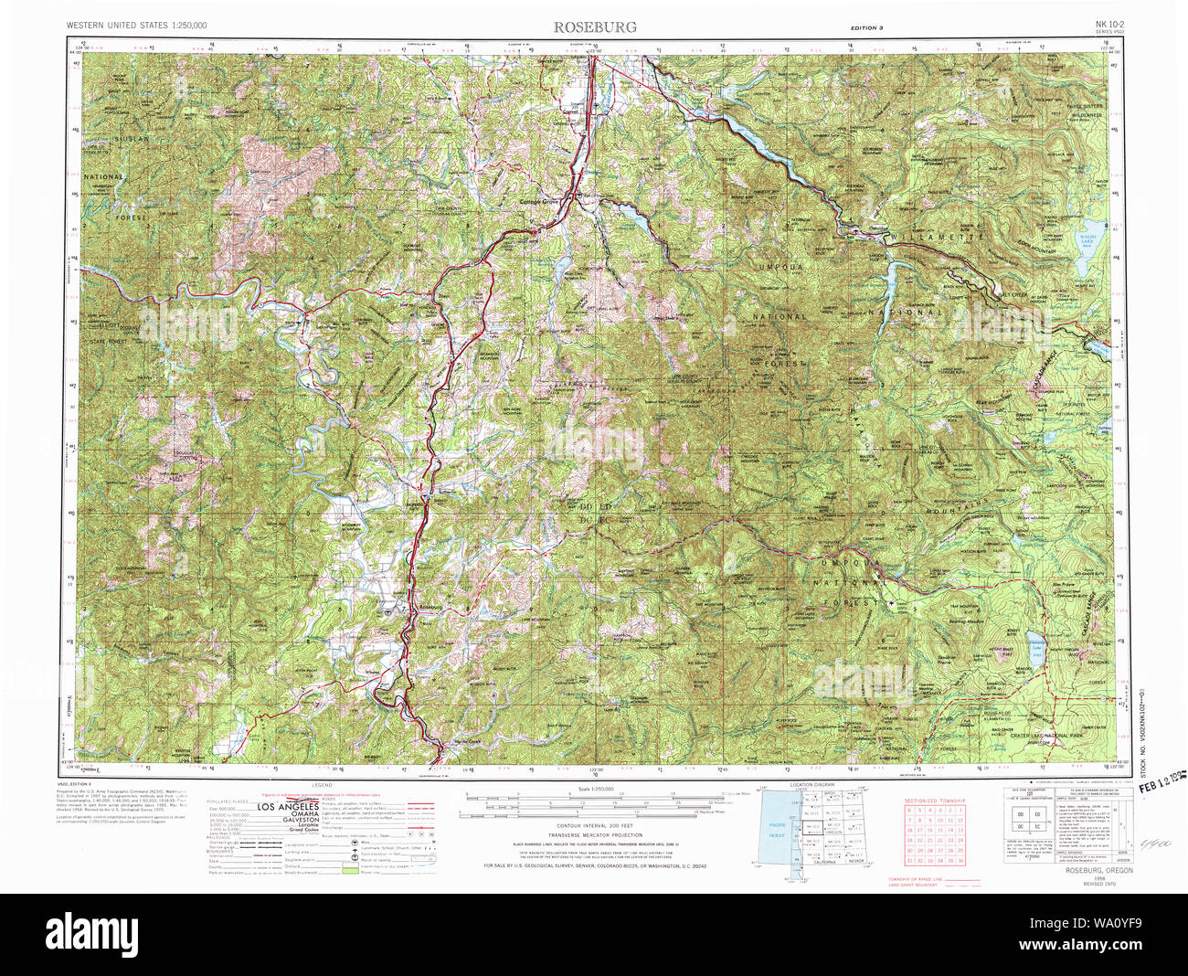 Map of roseburg hi-res stock photography and images - Alamy