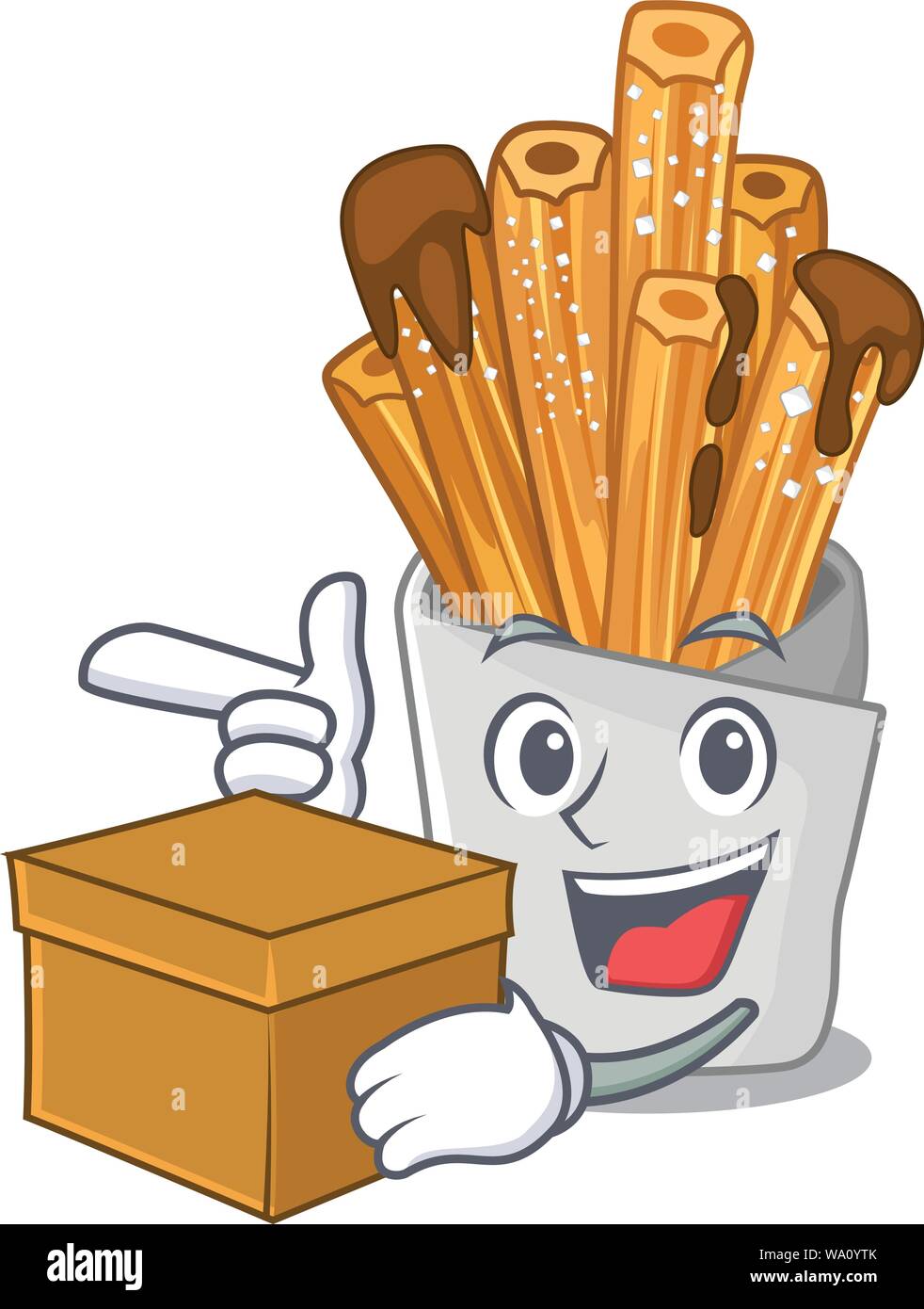 With box churros isolated with in the cartoon Stock Vector Image & Art ...