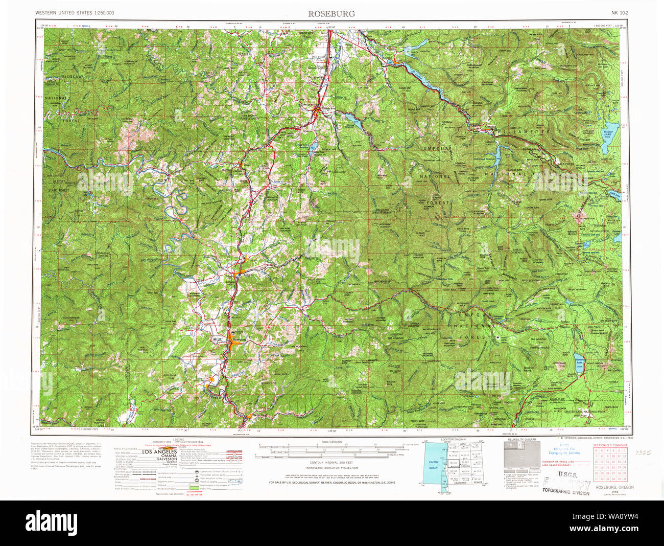 Map of roseburg hi-res stock photography and images - Alamy
