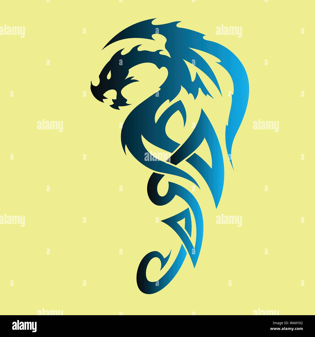 Vector illustration of dragon tattoo design Stock Vector Image & Art ...