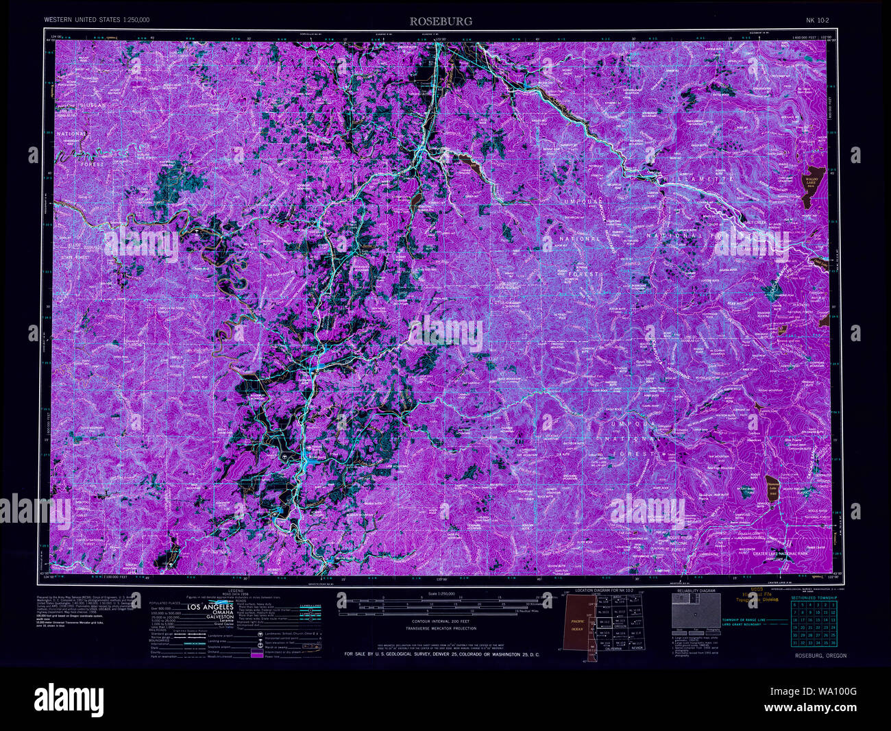 Map of roseburg oregon hi-res stock photography and images - Alamy