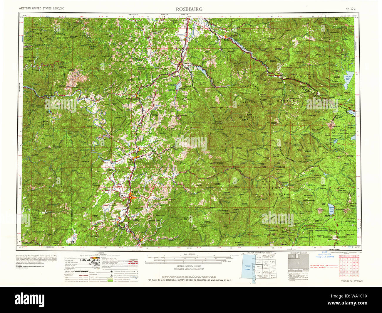 Map of roseburg hi-res stock photography and images - Alamy
