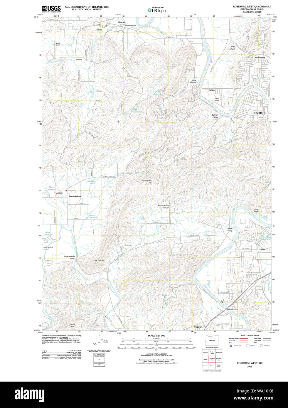 Map of roseburg hi-res stock photography and images - Alamy