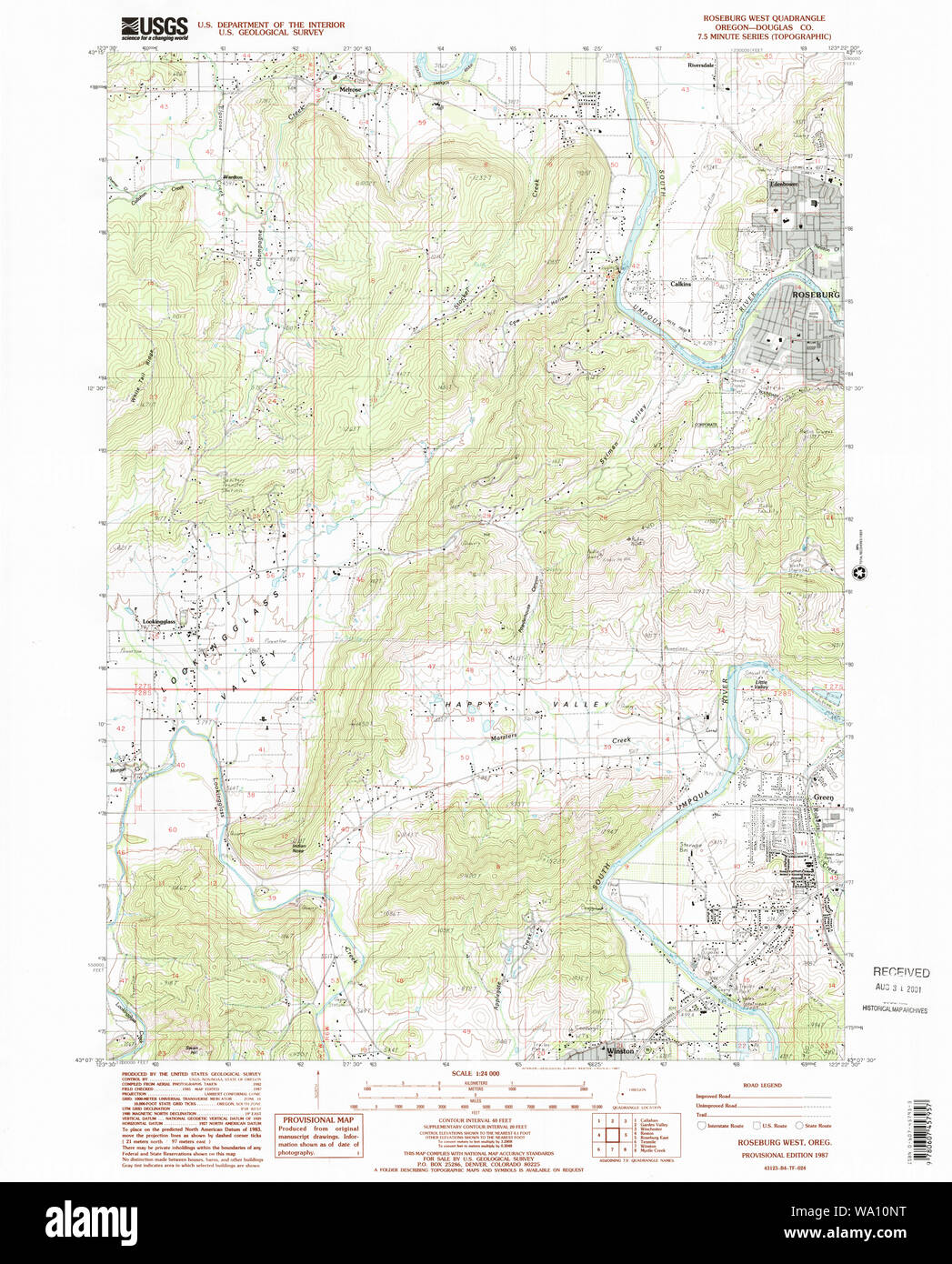 Map of roseburg oregon hi-res stock photography and images - Alamy