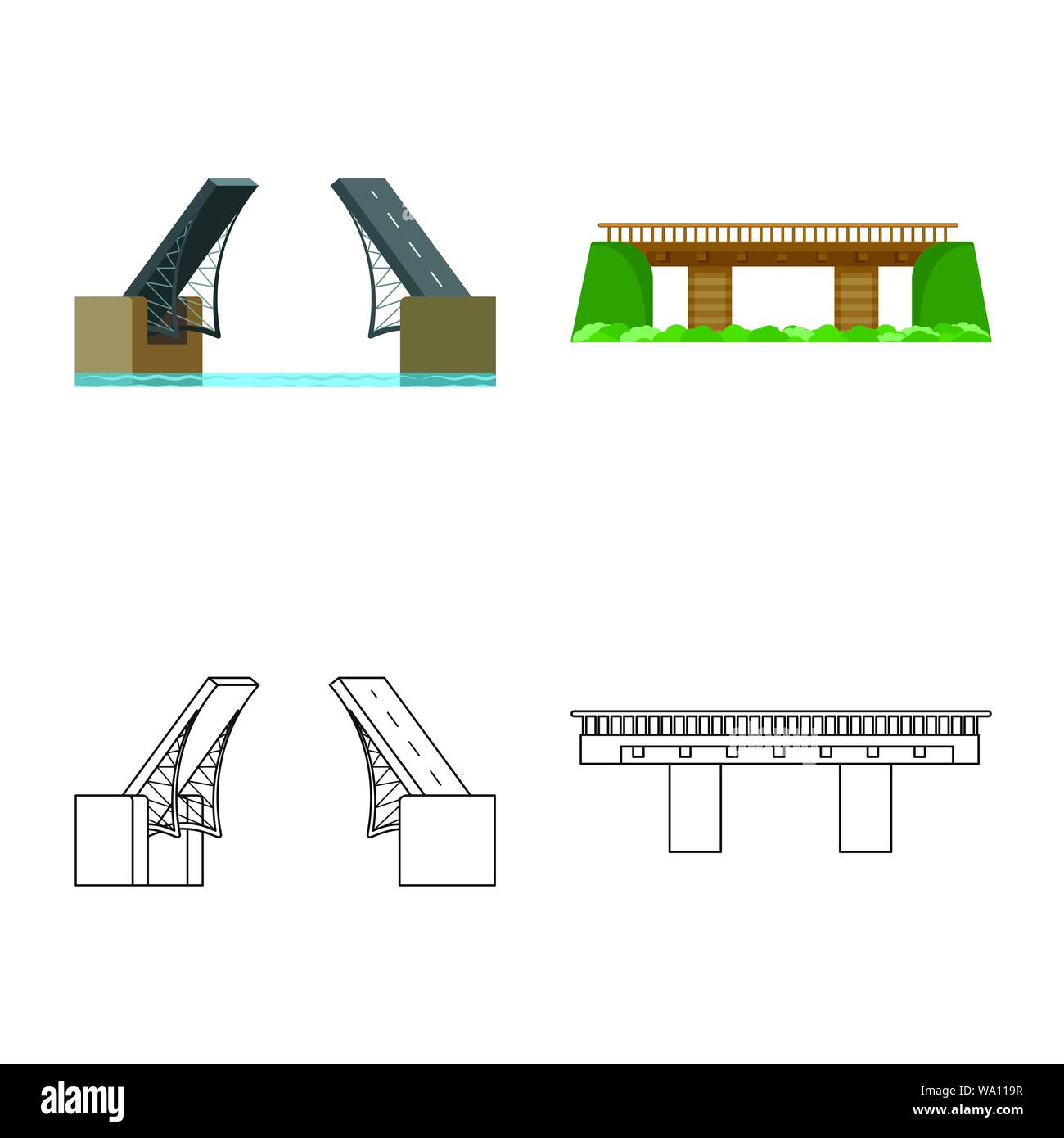 Vector design of connection and design symbol. Collection of connection ...