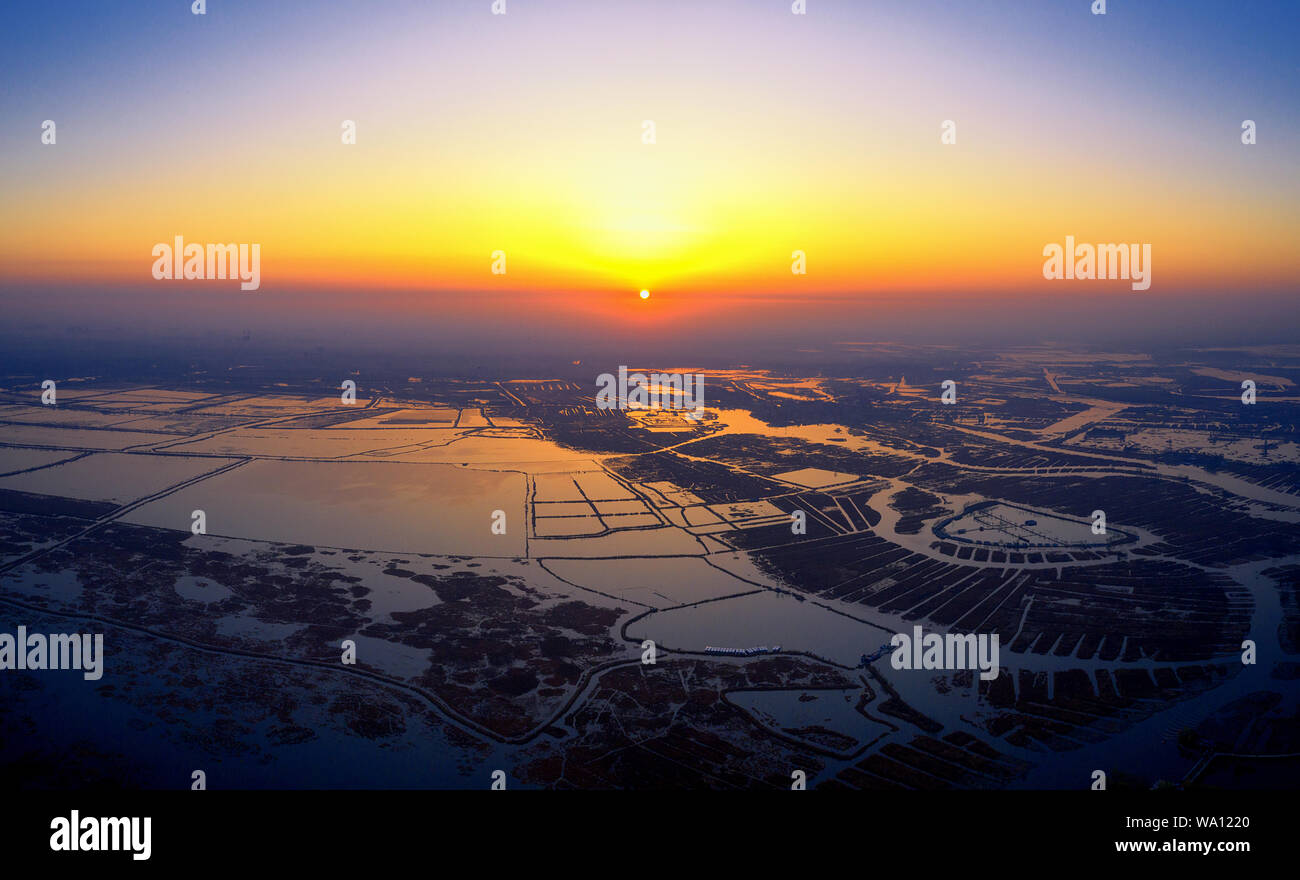 Aerial baiyangdian sunrise scene Stock Photo - Alamy