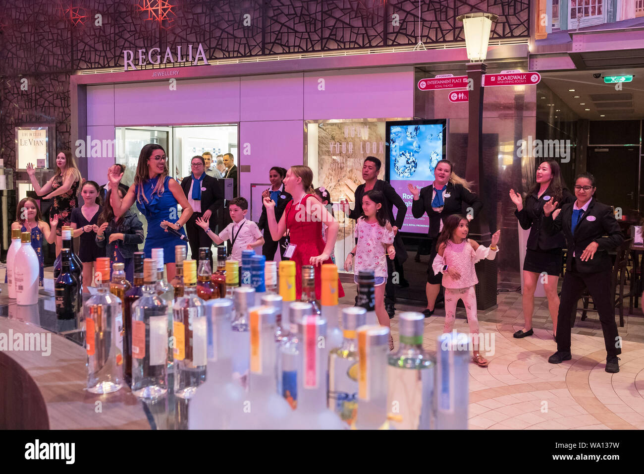 Testing of different alcohol in the main promenade reserved to adults ...