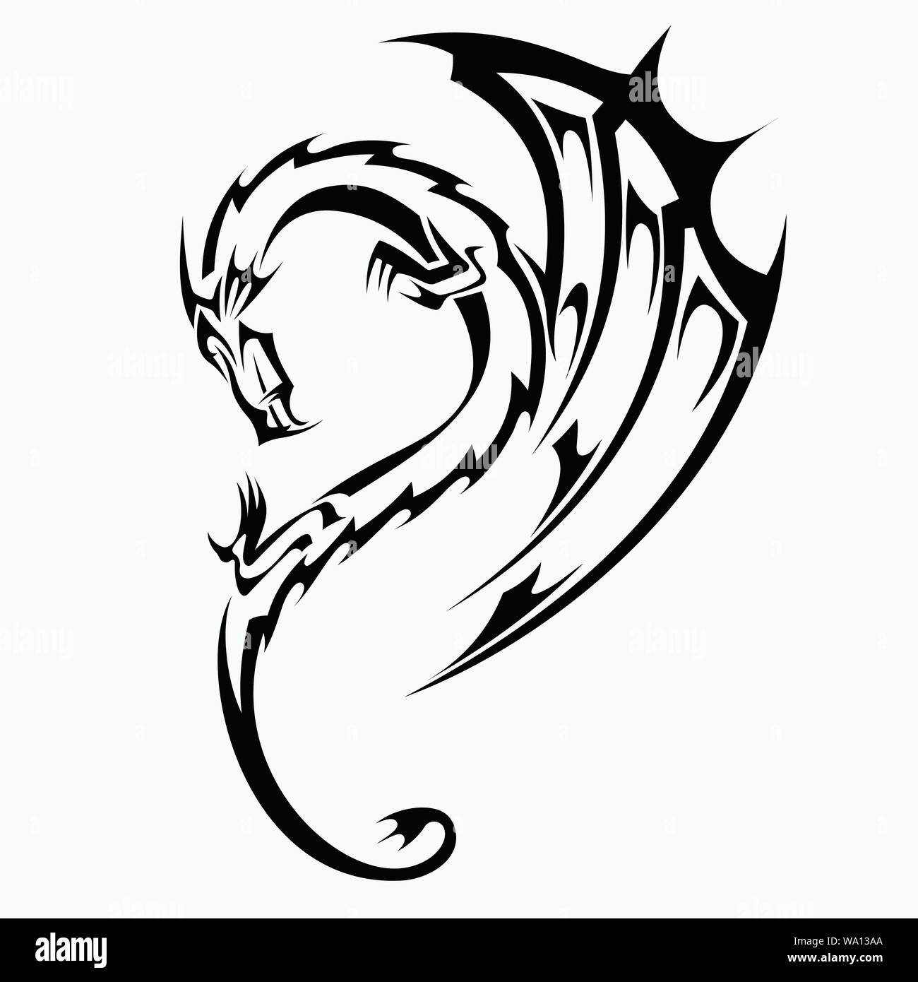 Vector illustration of dragon tattoo design Stock Vector Image & Art ...