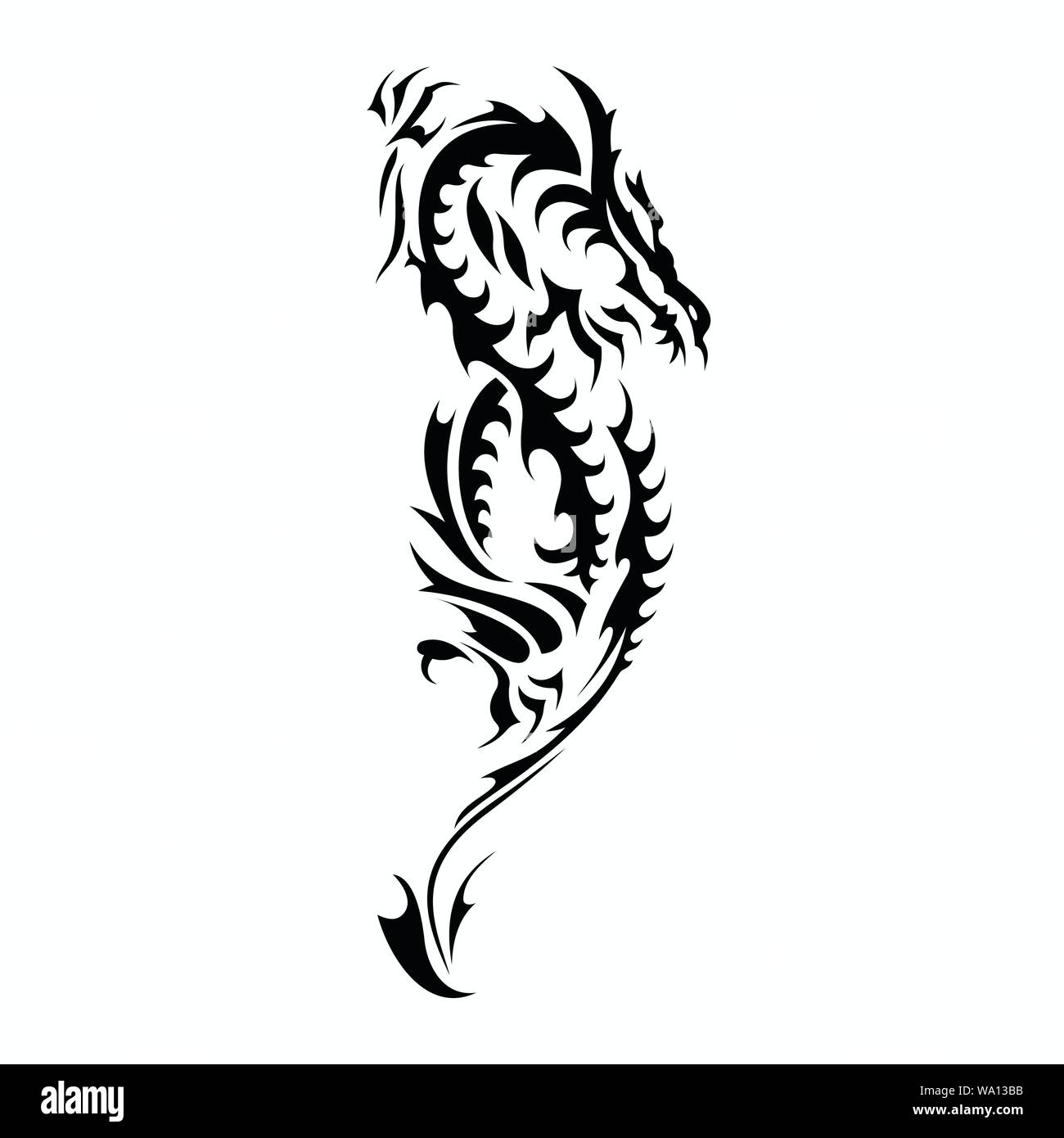 Vector illustration of dragon tattoo design Stock Vector Image & Art ...