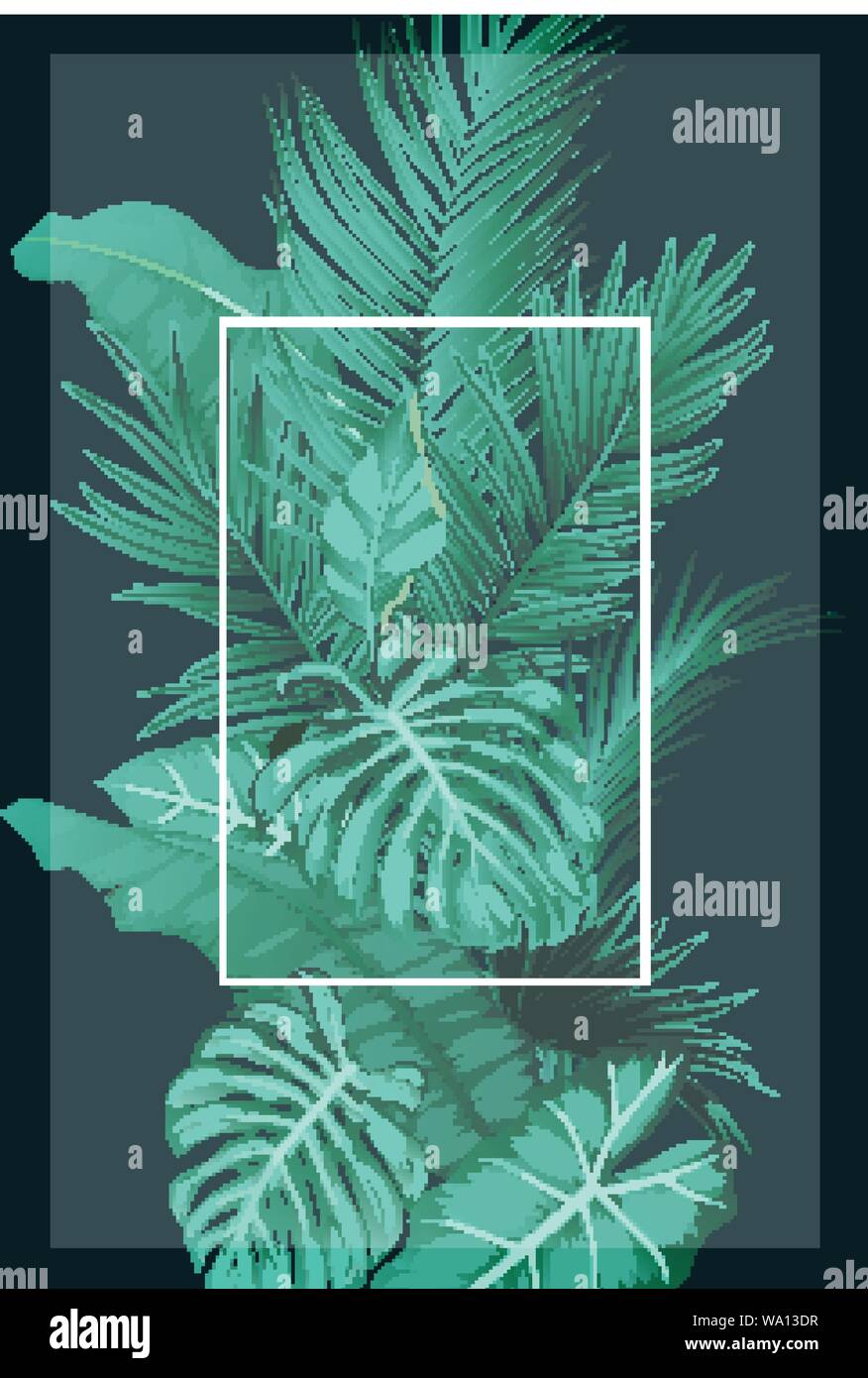Tropical forest with square frame transparent Stock Vector Image & Art ...
