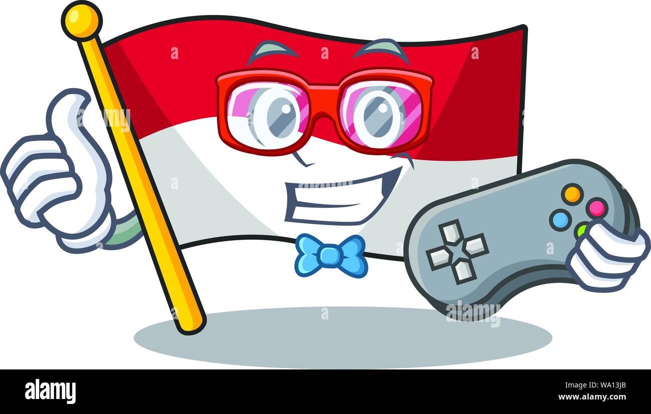 Gamer indonesian flag folded above character table Stock Vector Image ...