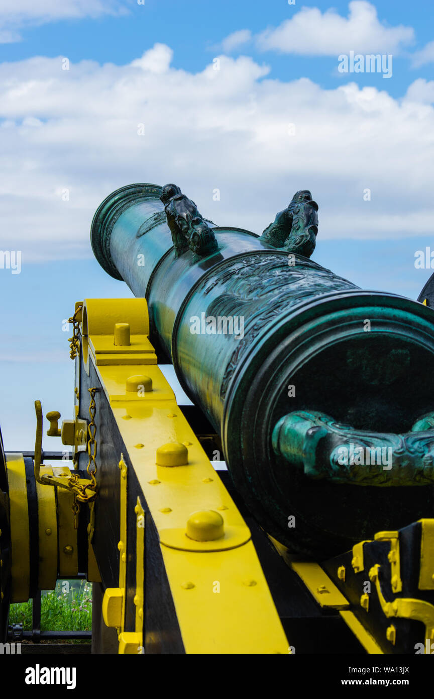 detail of defence cannon at Fortress Königstein Stock Photo - Alamy