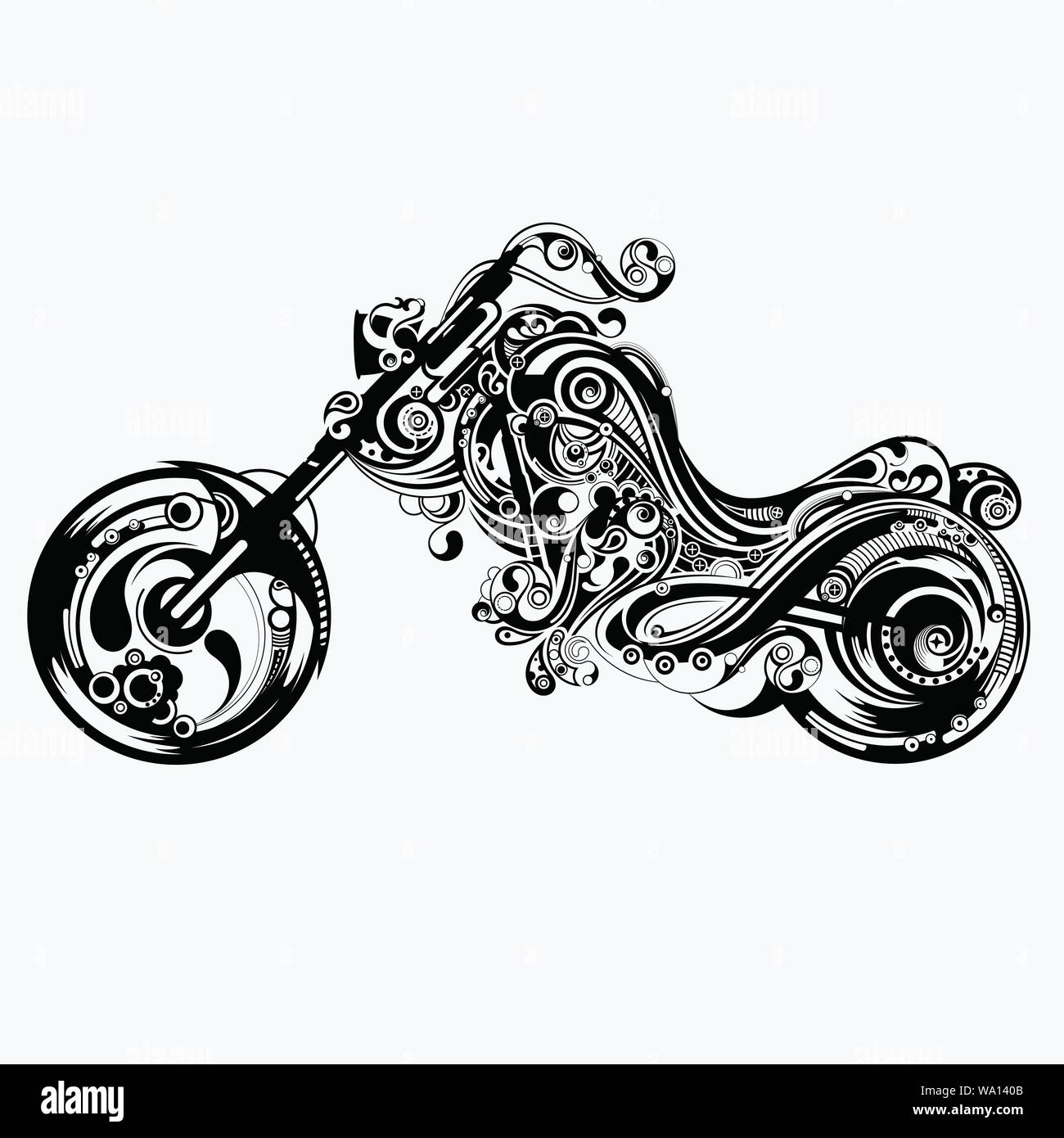 Motorcycle Tribal Clipart Black And White