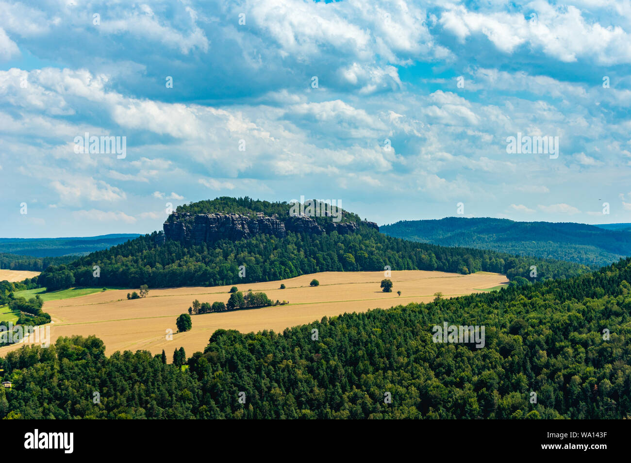 view on Lilienstein mountain from fortress königstein Stock Photo - Alamy