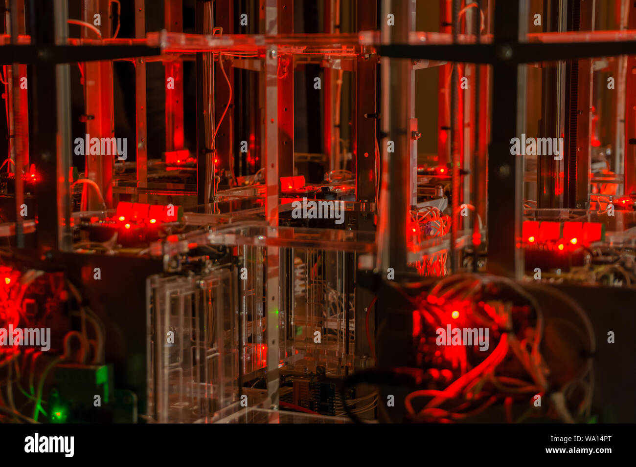 Abstract technological background with metal and plastic structures ...