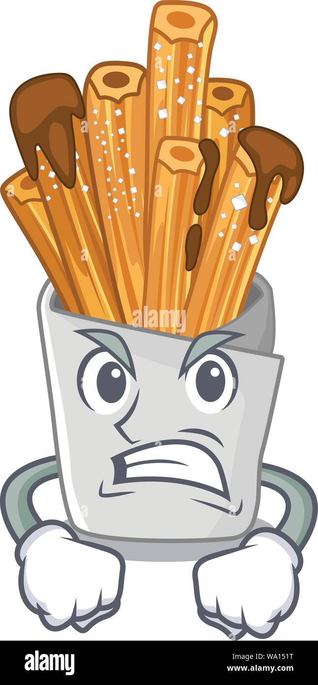 Angry bakery churros in mascot plastic bag Stock Vector Image & Art - Alamy