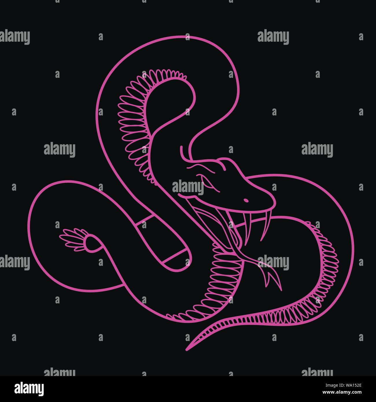 vector illustration of snake for tattoo designs and other designs Stock ...